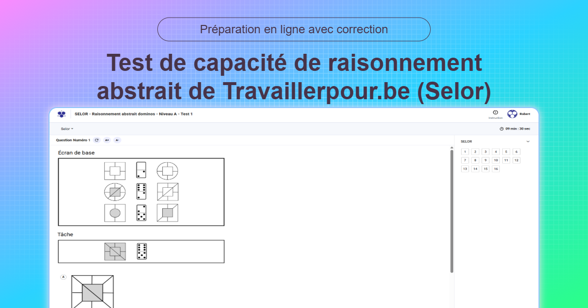 Test de raisonnement abstrait du Selor : explications et tests en ligne